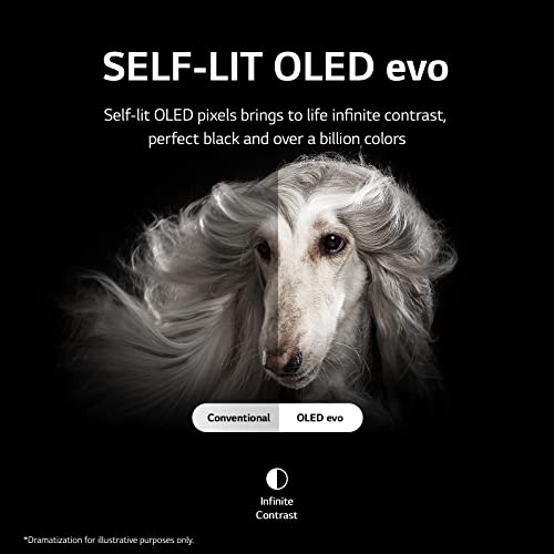 LG 55-Inch Class OLED evo C2 Series Alexa built-in 4K Smart TV, 120Hz Refresh Rate, AI-Powered 4K, Dolby Vision IQ and Dolby Atmos, WiSA Ready, Cloud Gaming (OLED55C2PUA, 2022) (Renewed)