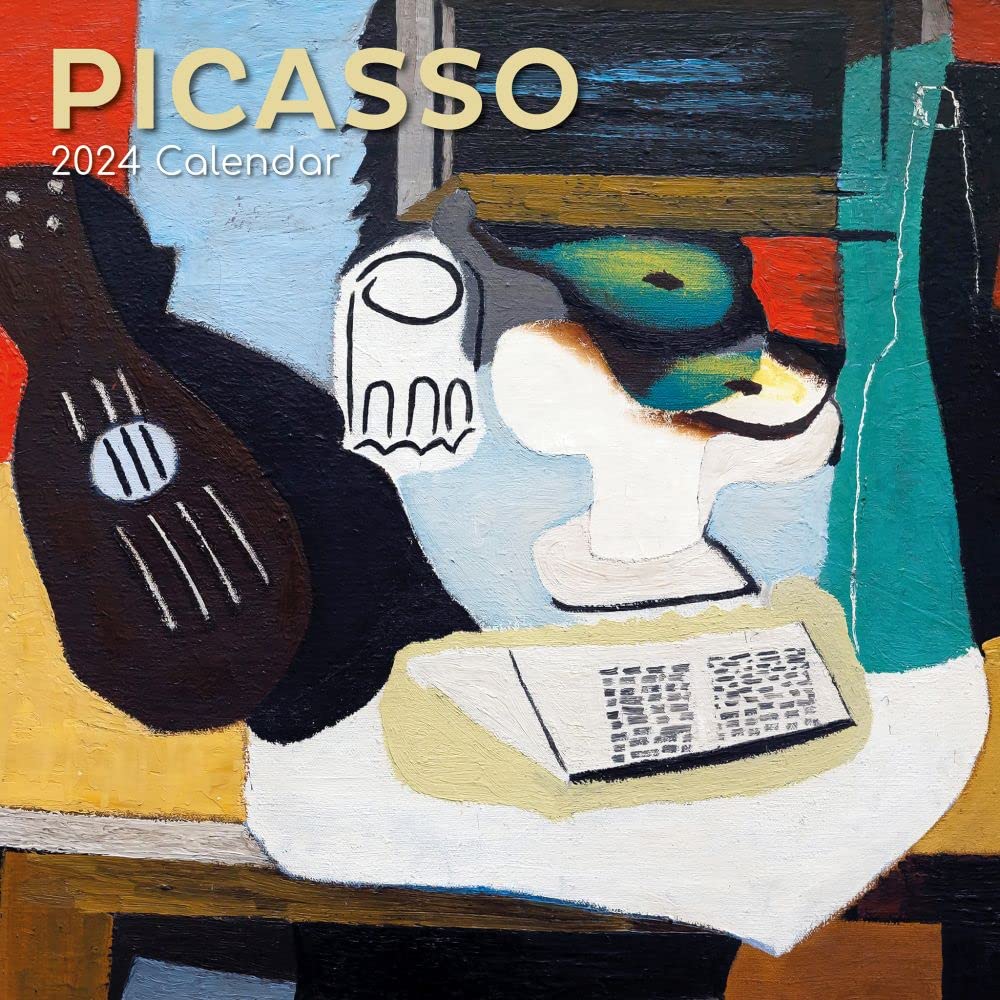 2024 Square Wall Calendar - Picasso 12 x 12 Inch Monthly View, 16-Month, Art Theme, Includes 180 Reminder Stickers