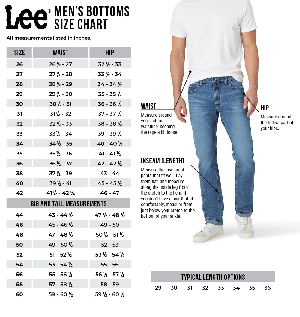 Lee Men's Regular Fit Straight Leg Jean, Pepperstone, 36W x 32L