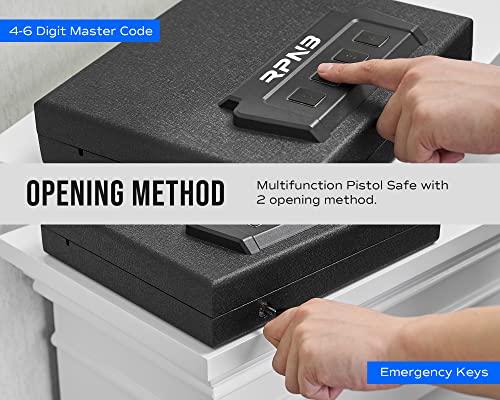 RPNB Portable Security Safe, Quick-Access Dual Firearm Safety Device with Quick Reliable Keypad Access