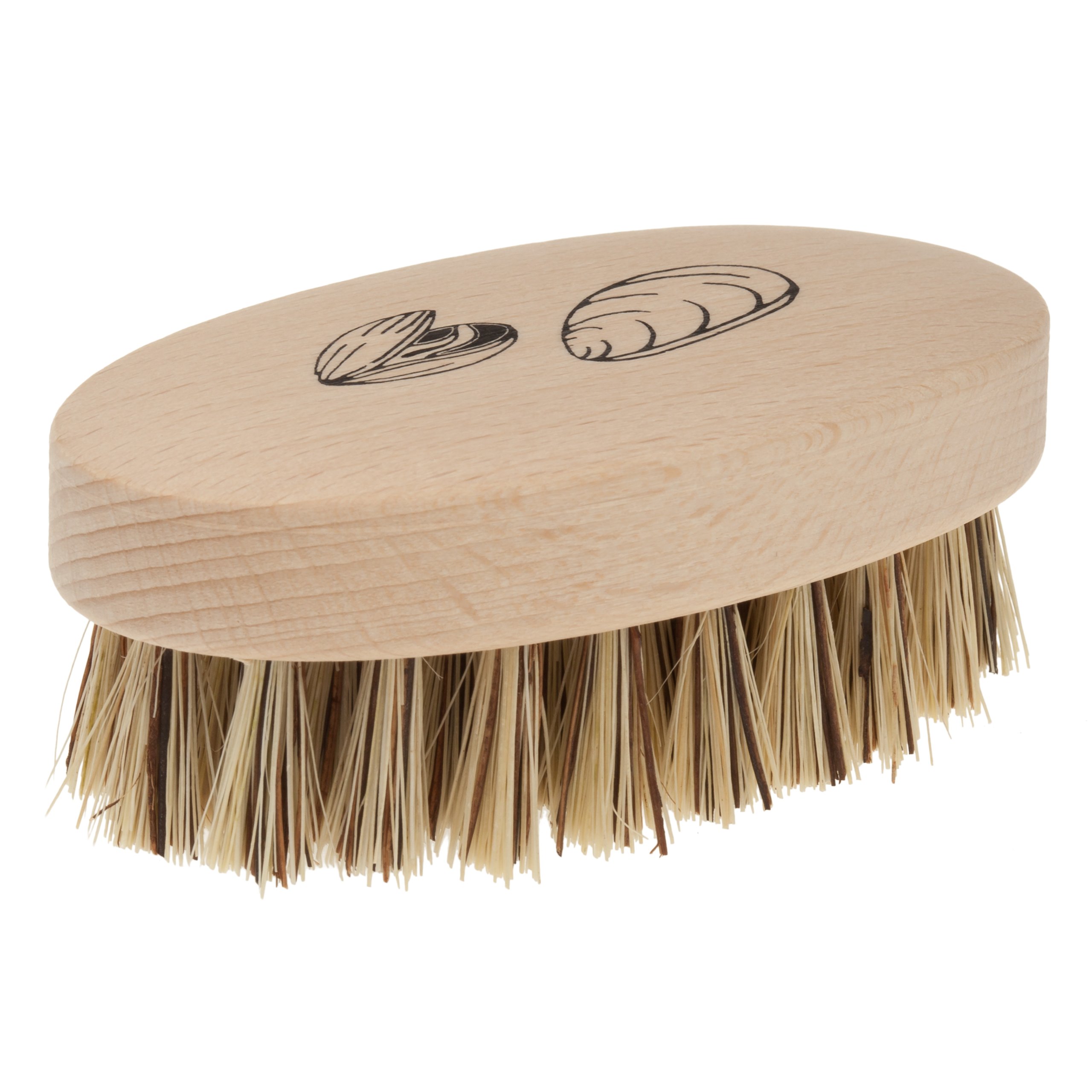 REDECKER Mussel Brush with Beechwood Handle, 3-3/4-Inches, Set of 2 - Brush for Scrubbing Mussels