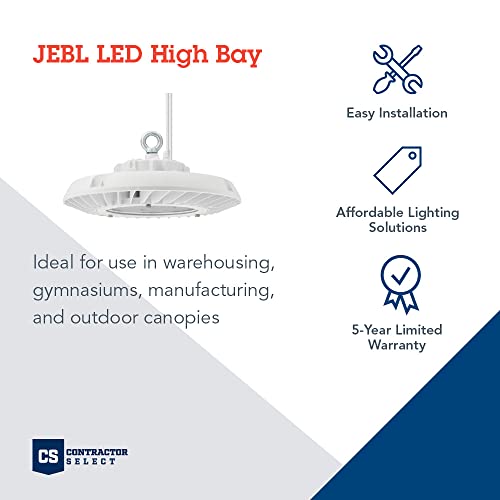Lithonia Lighting JEBL 18L 40K 80CRI WH JEBL 18,000 Lumen LED High Bay Light with Cool White 4000K Color Temperature, White 5.00x13.00x13.00