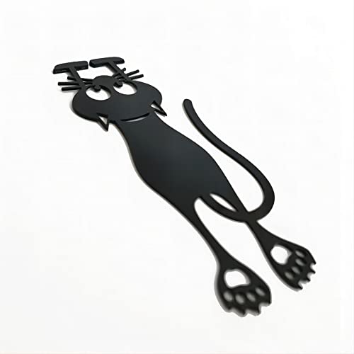 Curious Cat Bookmark for Cat Lovers,Locate Reading Progress with Cute Cat Paws Bookmarks,3D PVC Reusable Creative Cutout Black Cat Markers Hanging Kawaii Bookmark Kids Students Reader Teachers Gift