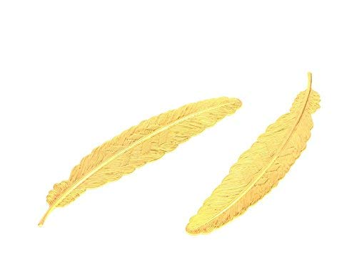 Novelty Metal Classical Feather Bookmark-Gold