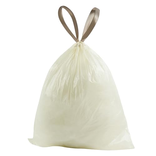 Noacy Small Trash Bags 4 Gallon Drawstring Apply to Kitchen Bathroom Bedroom Trash Can Mini White Garbage Bags, 62 Count