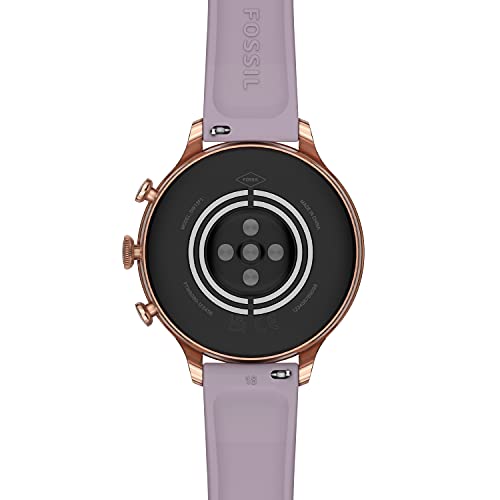 Fossil Unisex Gen 6 42mm Stainless Steel and Silicone Touchscreen Smart Watch,Fitness Tracker, Color: Rose Gold, Purple (Model: FTW6080V)