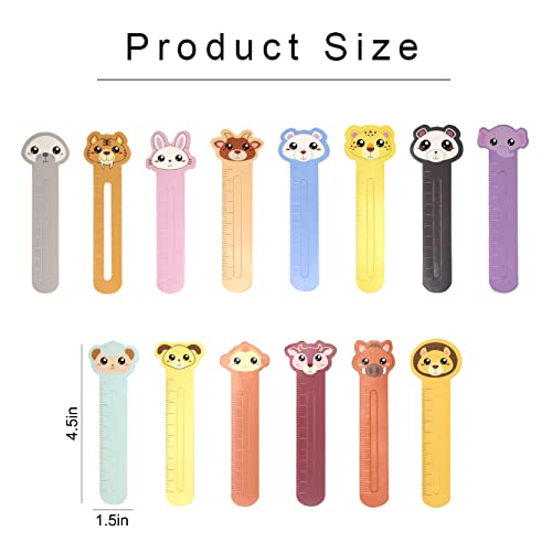 Aufruh 30Pieces Cute Animals Bookmarks Funny Cartoon Page Markers for Students Readers Bear Lion Tiger Cat Monkey Elephant Rabbit Giraffe