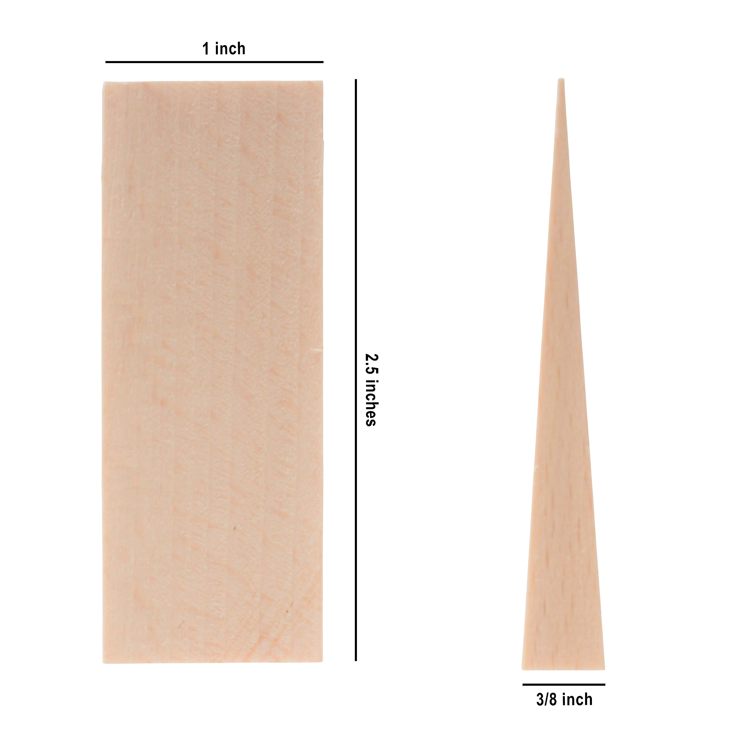 Redecker Table Wedge-to-Go, Set of 4 Untreated Beechwood Shim Wedges in a Cotton Pouch, Made in Germany