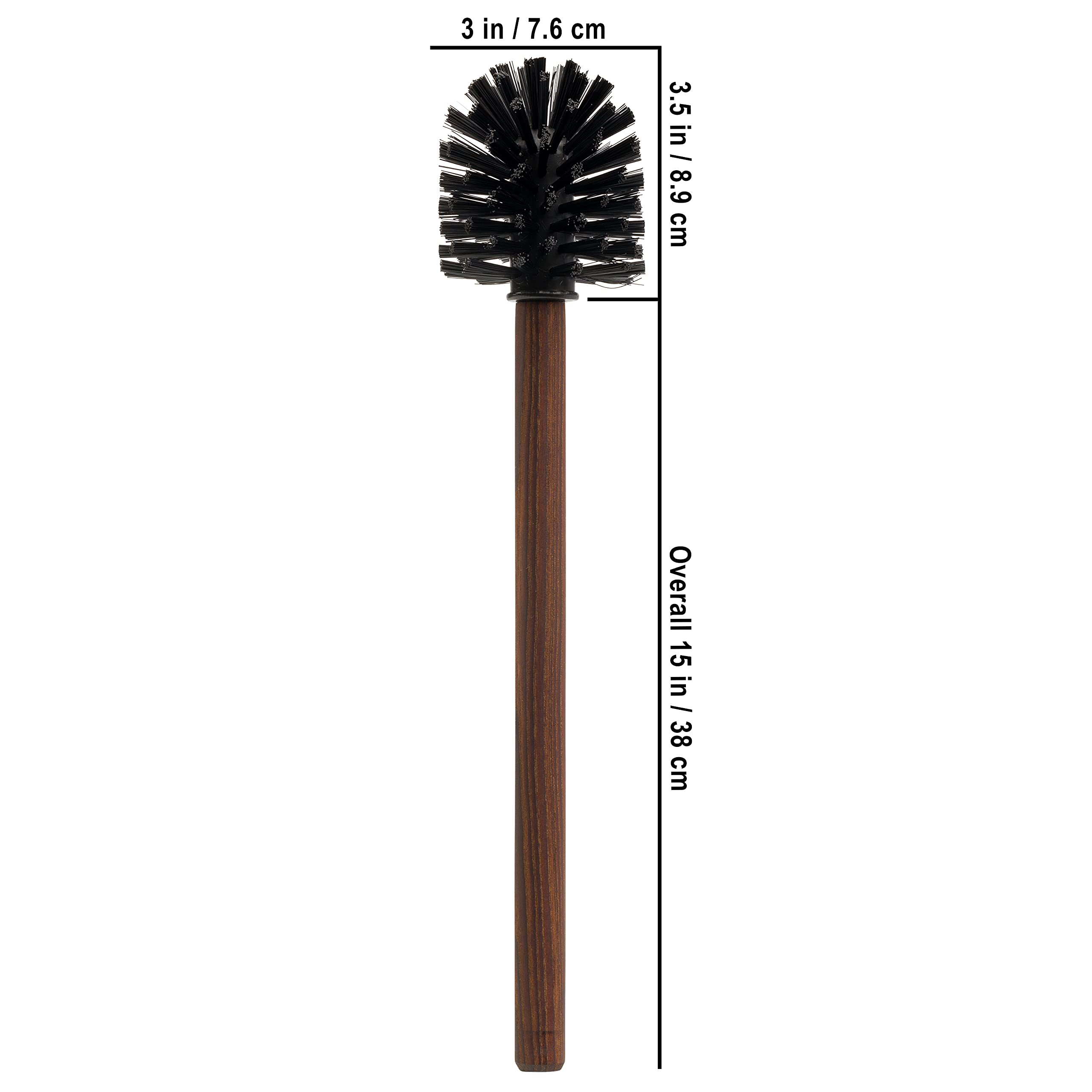 Redecker Toilet Brush and Replacement Head Set, Oiled Thermowood Handle, Nylon Bristles, Made in Germany