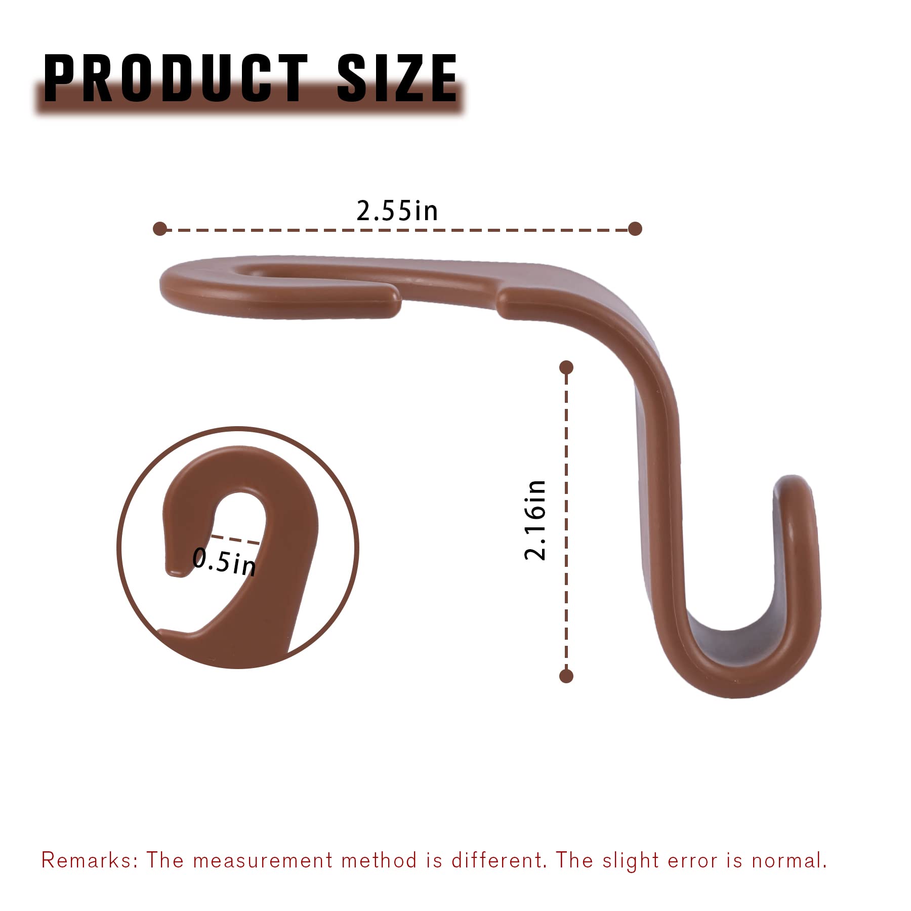 GaRhomxy Car Seat Headrest Hooks, 4 Pack Universal Auto Car Back Seat Hook Organizer for Purse Coat, Brown