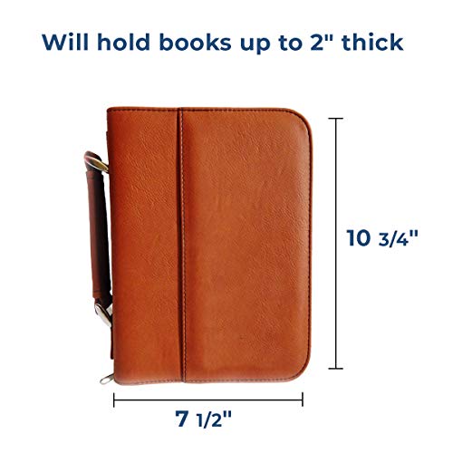 Personalized Large Leatherette Book/Bible Cover with Handle and Zipper | Custom Book/Bible Cover | Personalized Laser Engraved