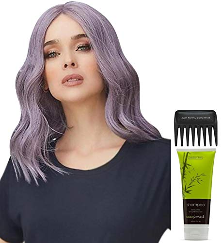 Bundle - 4 Items: Velvet Wavez Wig by Rene Paris, Christy's Wigs Q & A Booklet, BeautiMark Synthetic Shampoo & Wide Tooth Comb - Color: Polar Sky