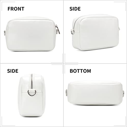 INICAT Crossbody Bag for Women Roomy Pockets Wallet Purse with Small Coin Purse（60-White）