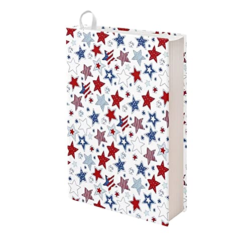 DIYFLASH American Flag Stars Book Covers for Soft Cover Books Book Dust Jacket Covers Washable Durable Reusable Polyester Textbook Covers Book Case Cover for Kids,Teen, Adult 15.7×9.8 in