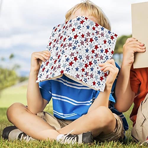 DIYFLASH American Flag Stars Book Covers for Soft Cover Books Book Dust Jacket Covers Washable Durable Reusable Polyester Textbook Covers Book Case Cover for Kids,Teen, Adult 15.7×9.8 in
