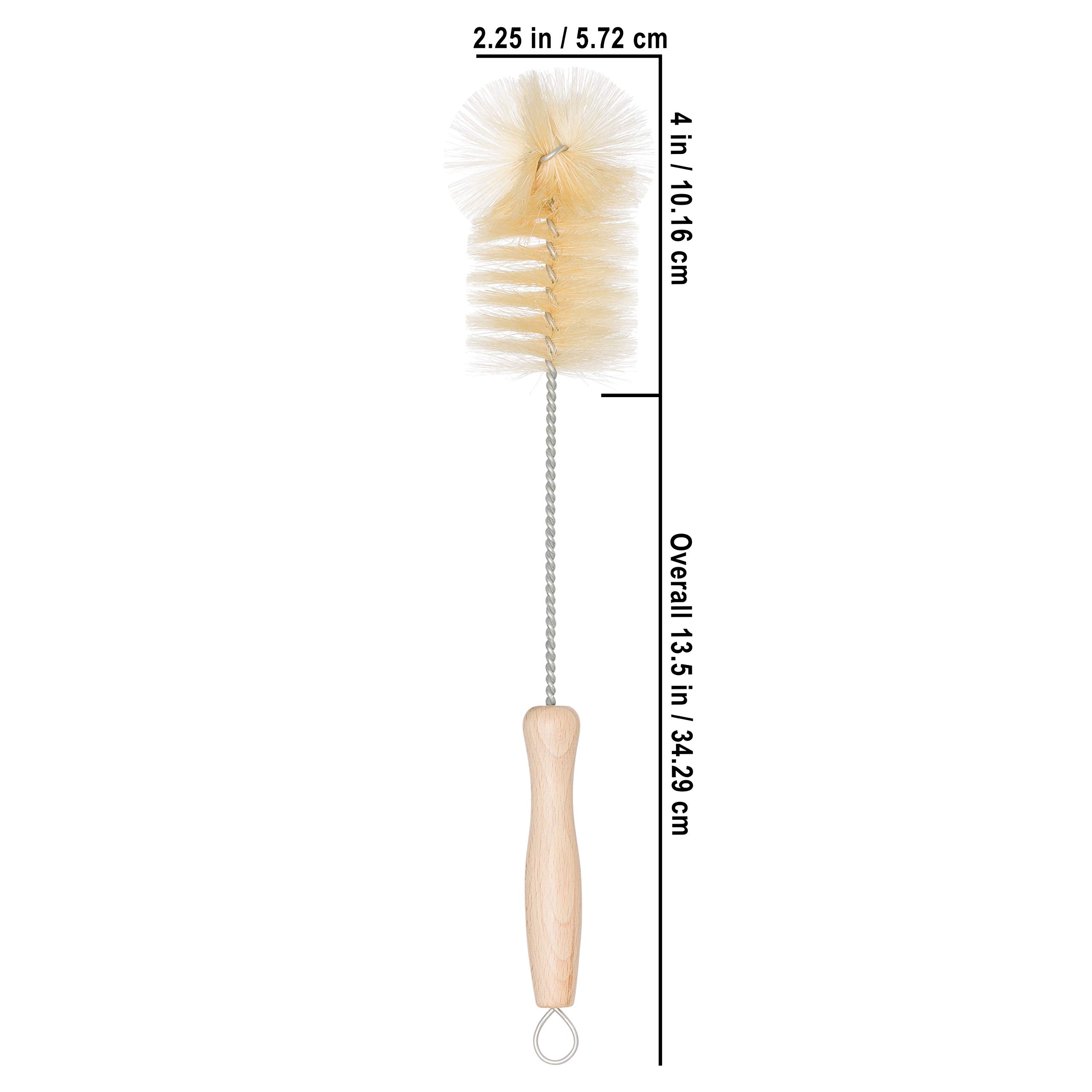 Redecker Natural Pig Bristle Soda Bottle Brush, 11-3/4-Inches, Flexible Wire Handle, Made in Germany