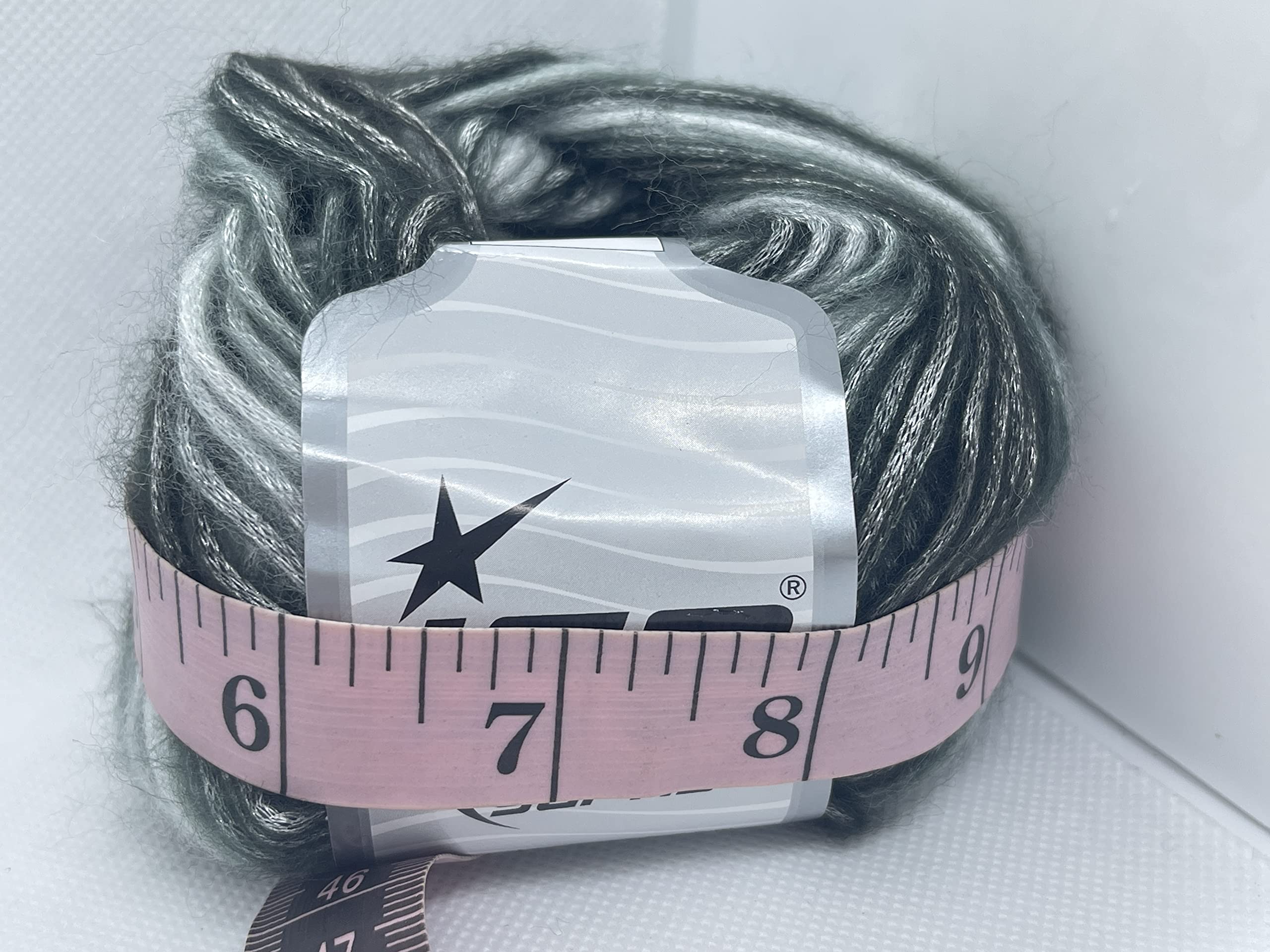 Black, Grey, White Picasso Fuzzy with Subtle Sheen Yarn, Polyester, Acrylic Blend 50 gram 125 Yards