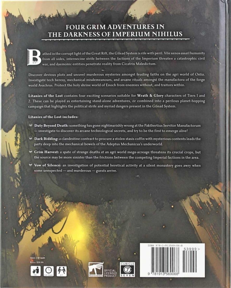 Warhammer 40K Wrath and Glory: Litanies of The Lost