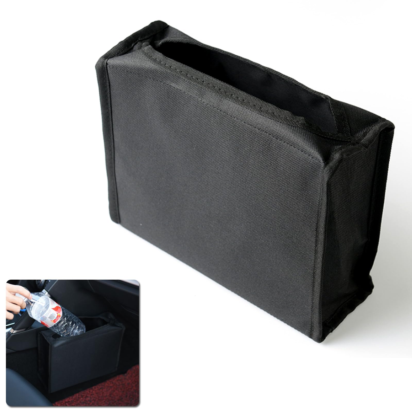 Fogfar 1 PC Car Garbage Bag, Truck-Mounted Waste Bin, Waterproof Car Trash Bin, Automotive Interior Accessory, Multi-Purpose Portable Rubbish Organizer (Black)