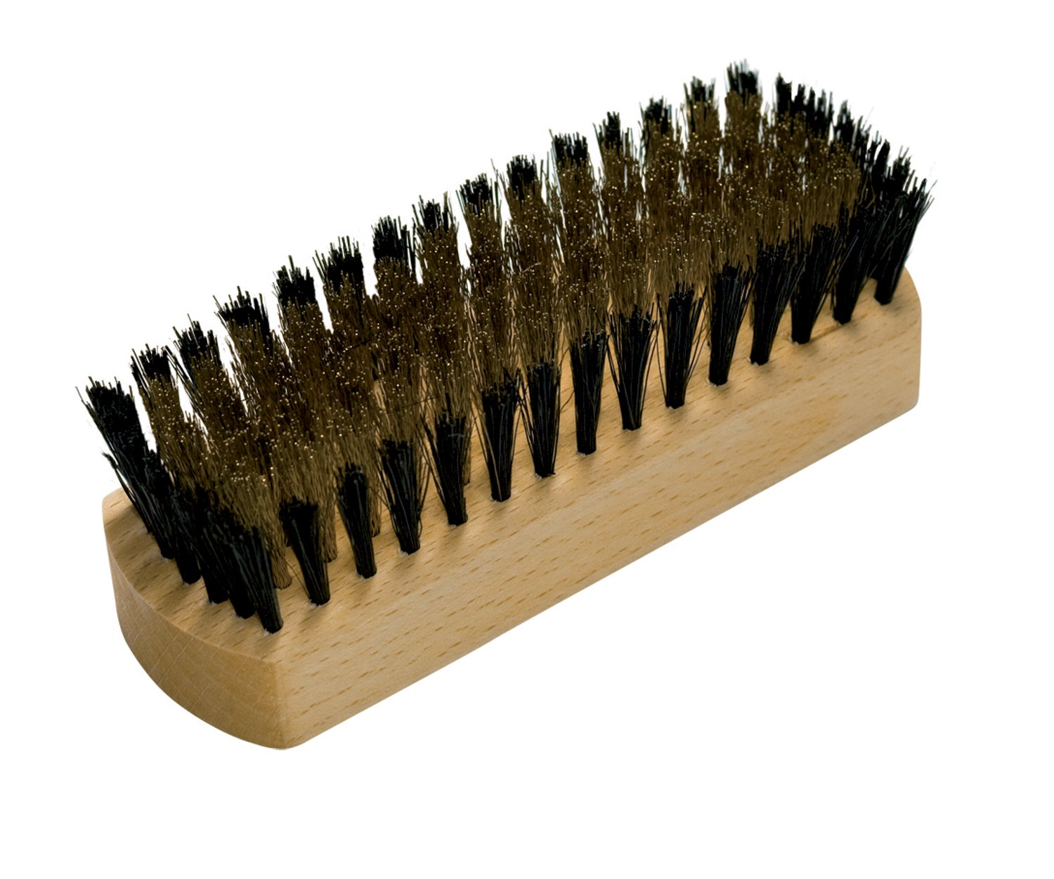 Redecker Brass Wire and Natural Pig Bristle Suede Brush with Oiled Beechwood Handle, 4-3/4-Inches