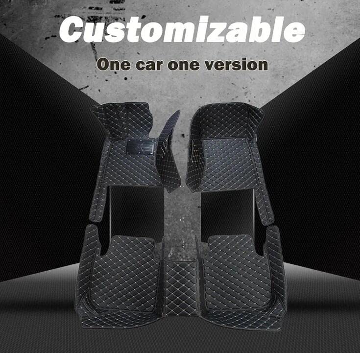 SARAHS Customized Artificial Leather Car Floor Mats - Waterproof, Anti-Slip, Suitable for Cars, SUVs, Trucks - Protect Your Vehicle's Interior from Dirt and Debris (Pink)
