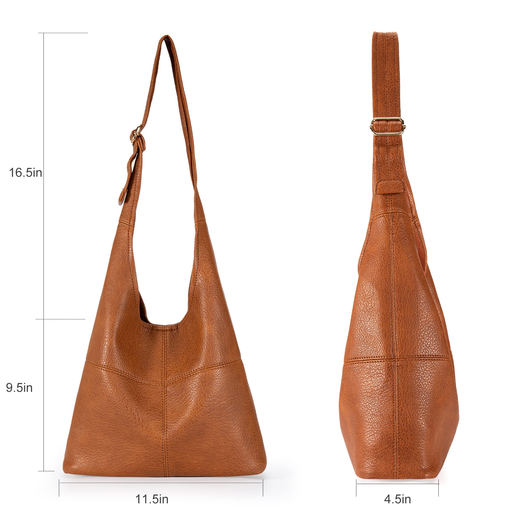 Montana West Hobo Bags for Women Ultra Soft Foldable Shoulder Bag Purse with Coin Purse,MWC2-122BR