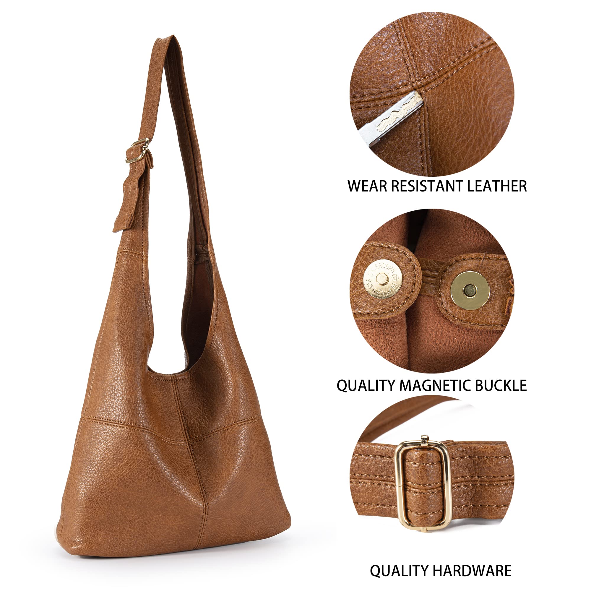 Montana West Hobo Bags for Women Ultra Soft Foldable Shoulder Bag Purse with Coin Purse,MWC2-122BR