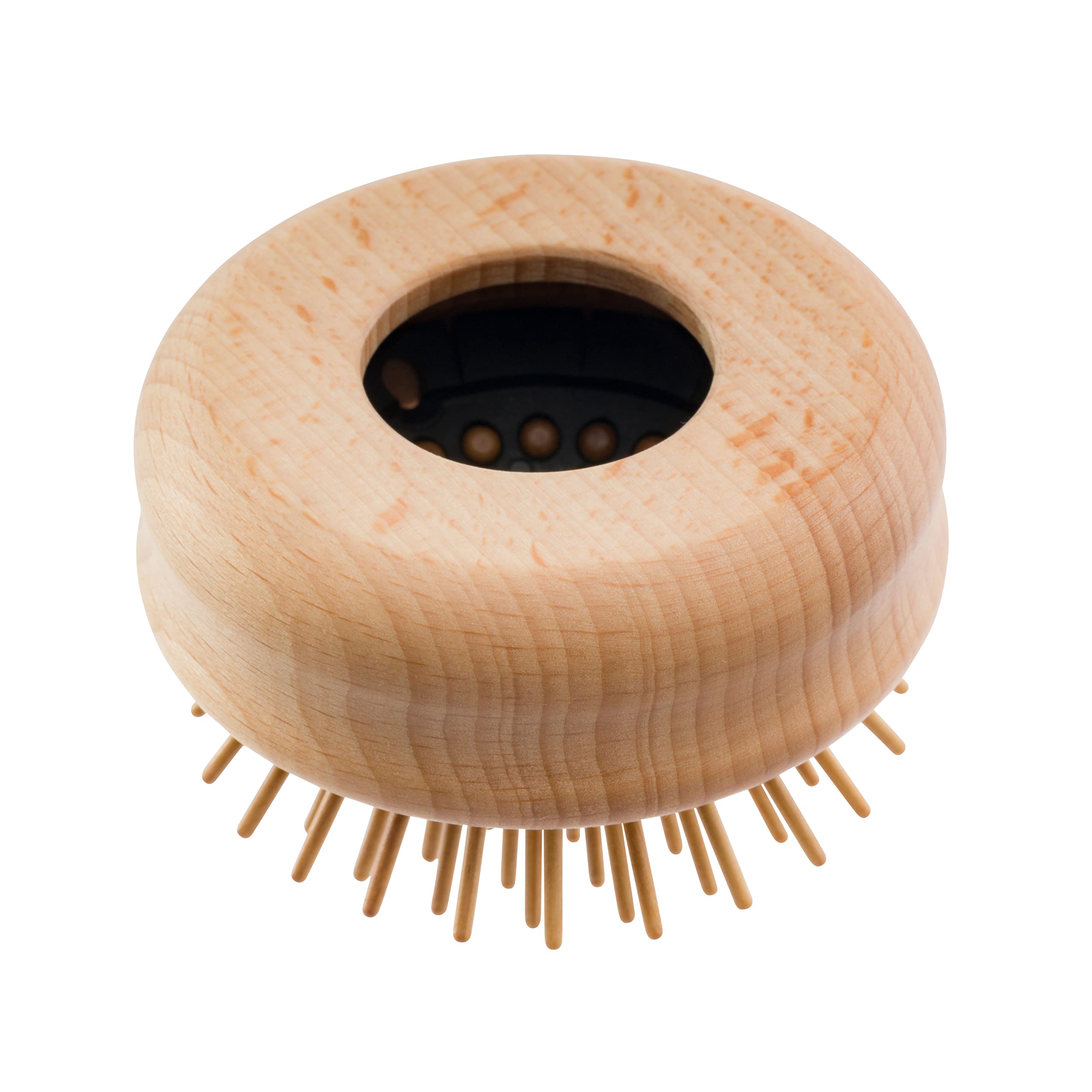 Redecker Pop-up Hairbrush, Oiled Beechwood with Straight Hornbeam Pins, Compact Brush for Purse, Pocket, and Travel, 2-3/4 Inches