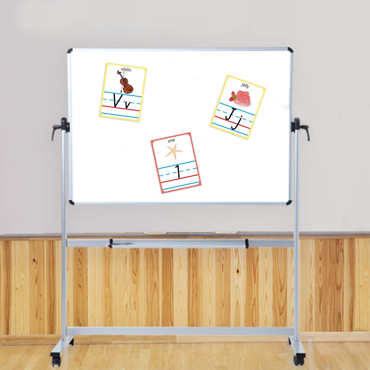 Alphabet and Number Bulletin Board Set Traditional Manuscript Alphabet Cards with Photographs for Classroom Decoration