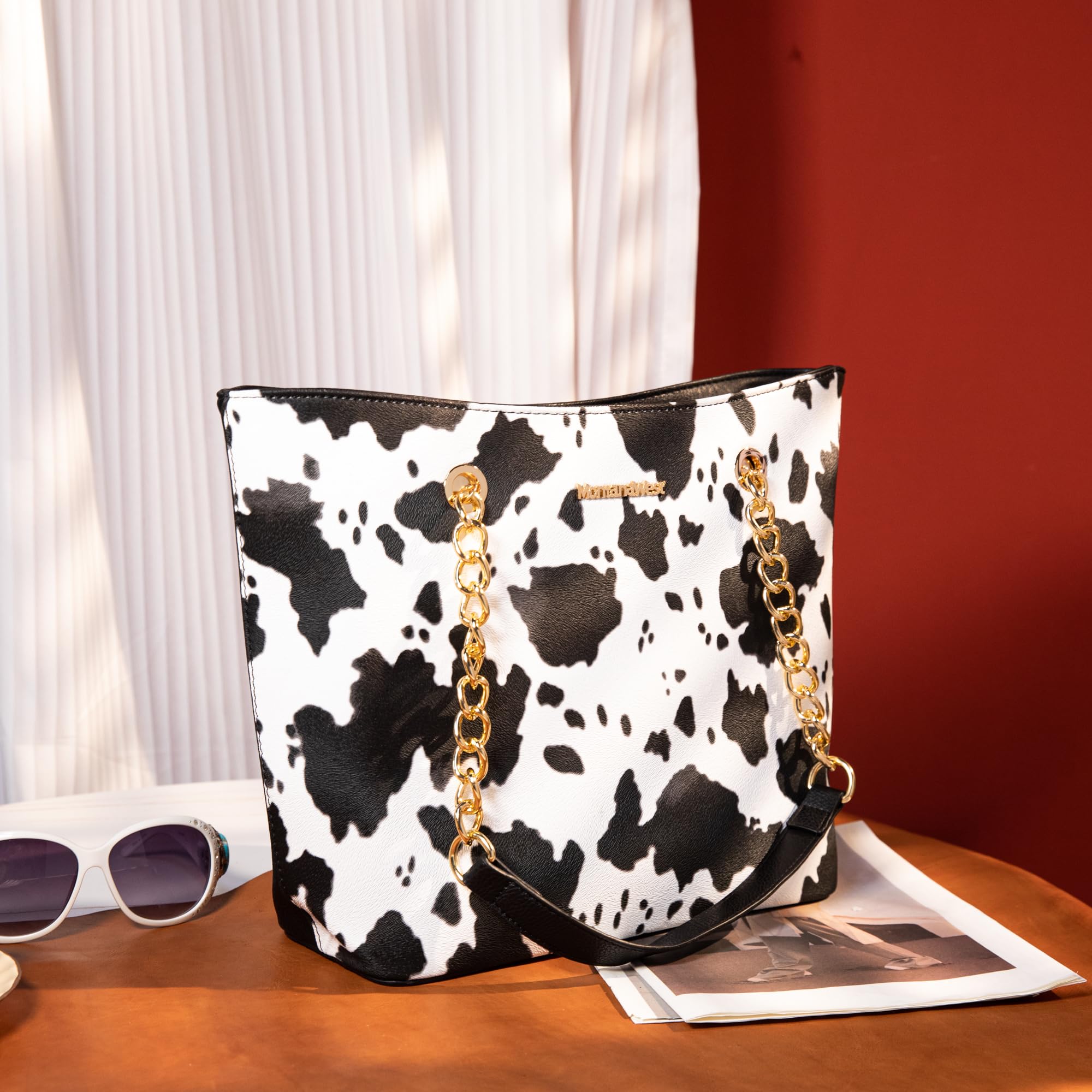 Montana West Tote Bag for Women Chain Top-handle Satchel Handbags Ladies Purses Shoulder Bags MWC-039COW