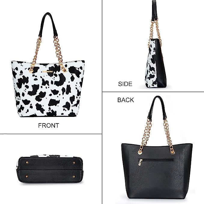 Montana West Tote Bag for Women Chain Top-handle Satchel Handbags Ladies Purses Shoulder Bags MWC-039COW