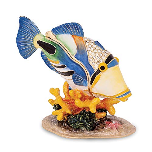 Jewels By Lux Bejeweled Picasso Large Humu Humu Fish Trinket Box