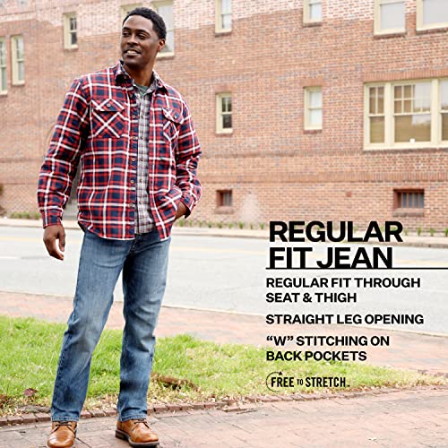 Wrangler Men's Free-to-Stretch Regular Fit Jean, Black, 40W x 32L