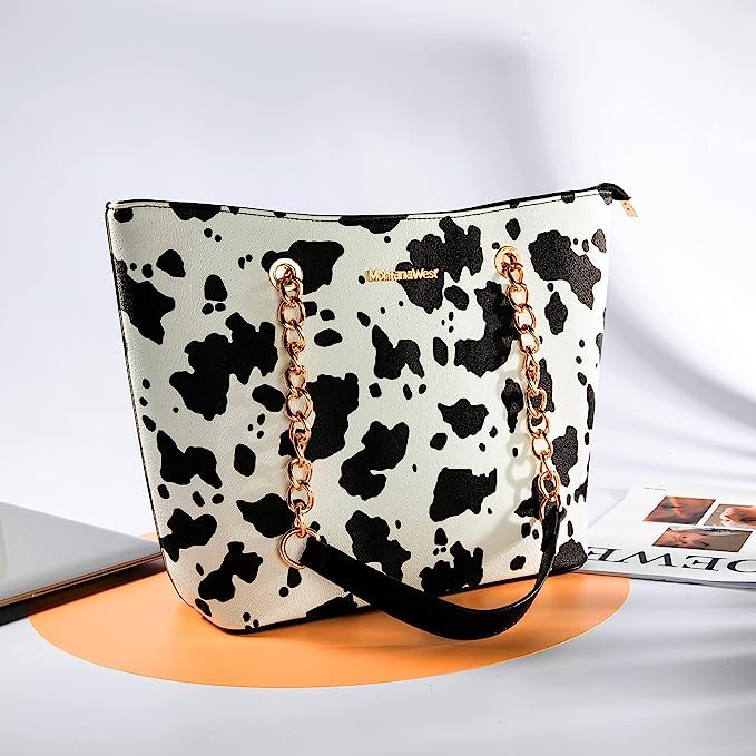 Montana West Tote Bag for Women Chain Top-handle Satchel Handbags Ladies Purses Shoulder Bags MWC-039COW