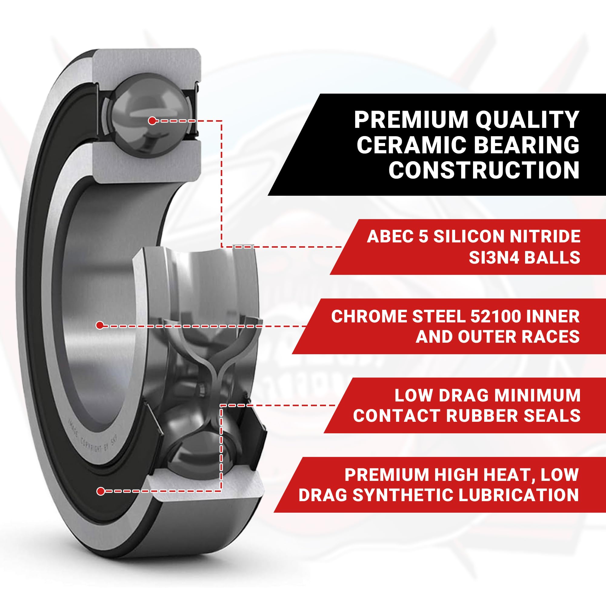 FastEddy Bearings Compatible with Tamiya TT-02 Type-SRX Chassis Kit Ceramic Sealed Bearing Kit