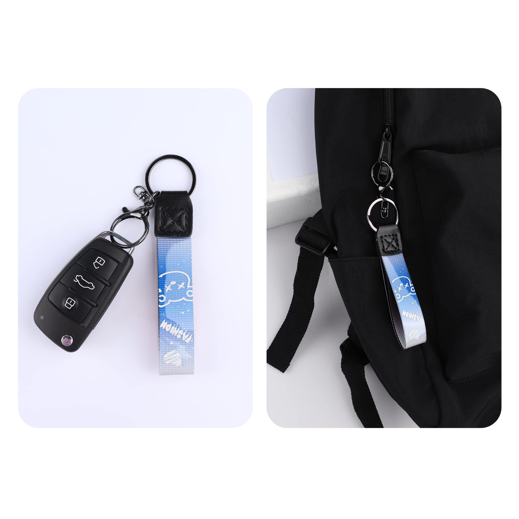 Kawaii Car Keychain Gradient Color Cute Keychains for Women/Men/Girls/Kids,Personalized Bear Keychains for Backpacks Charms Purse (Blue)…