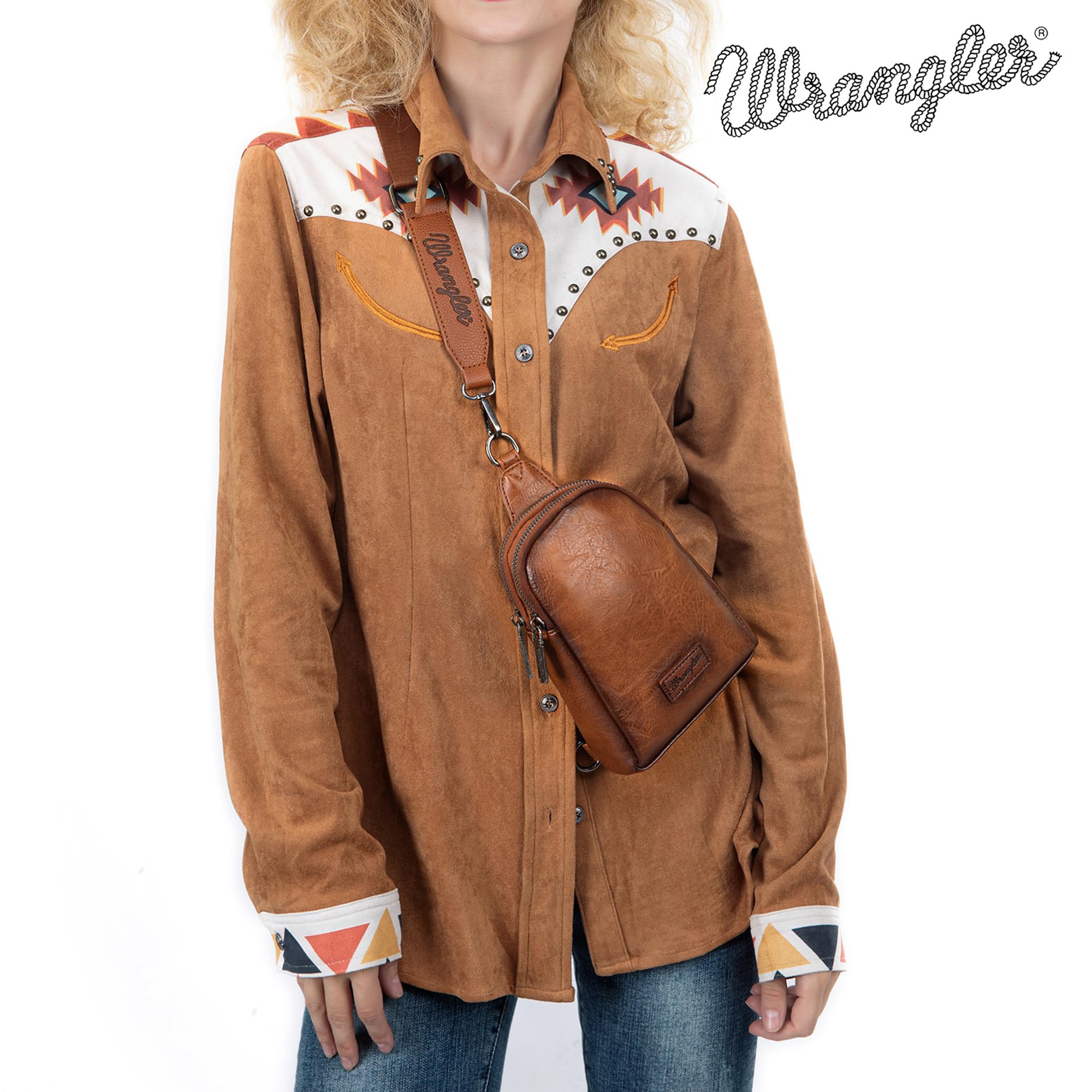 Wrangler Vegan Leather Crossbody Bag Small Sling Bag for Women