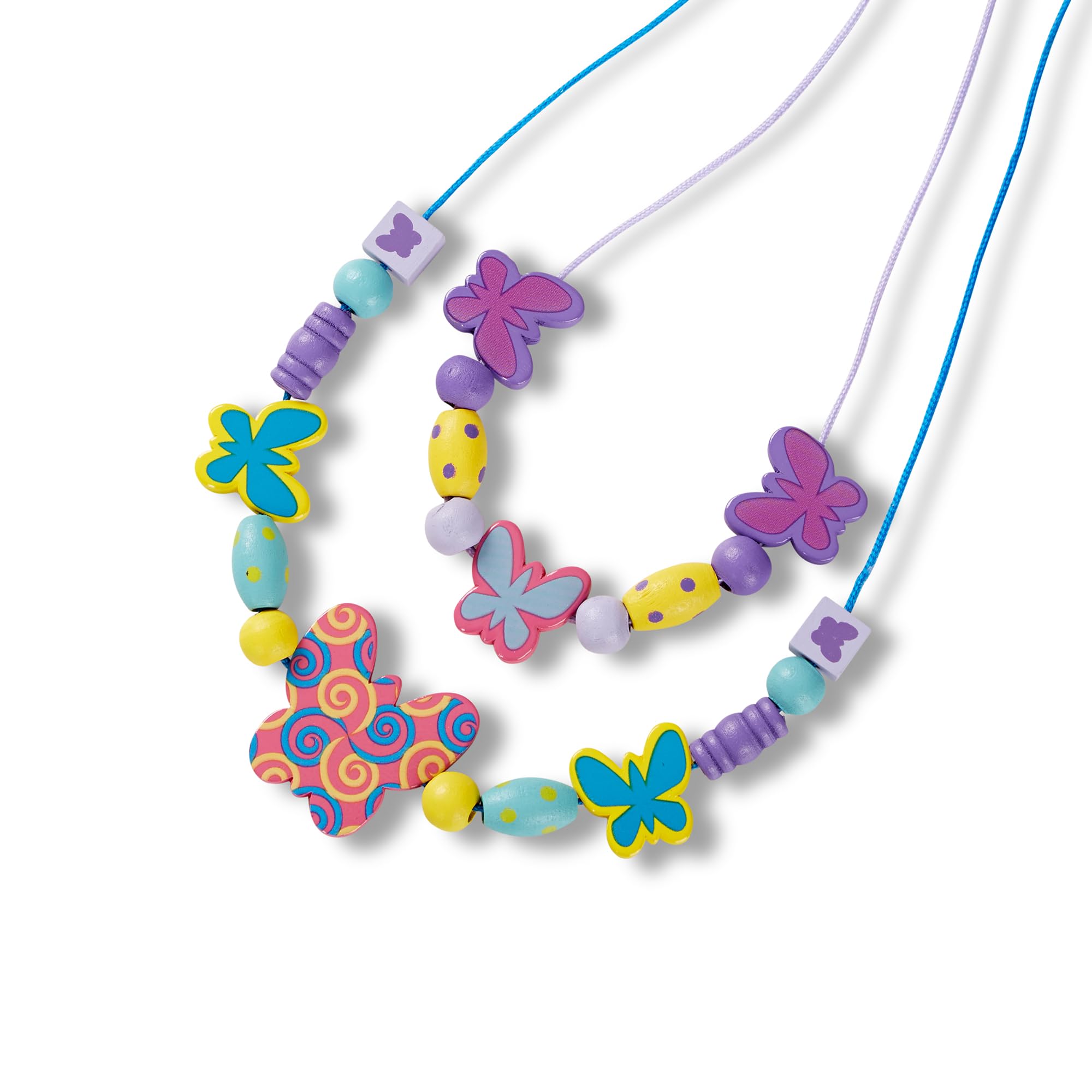 Melissa & Doug Created by Me! Butterfly Beads Wooden Bead Kit, 120+ Beads for Jewelry-Making