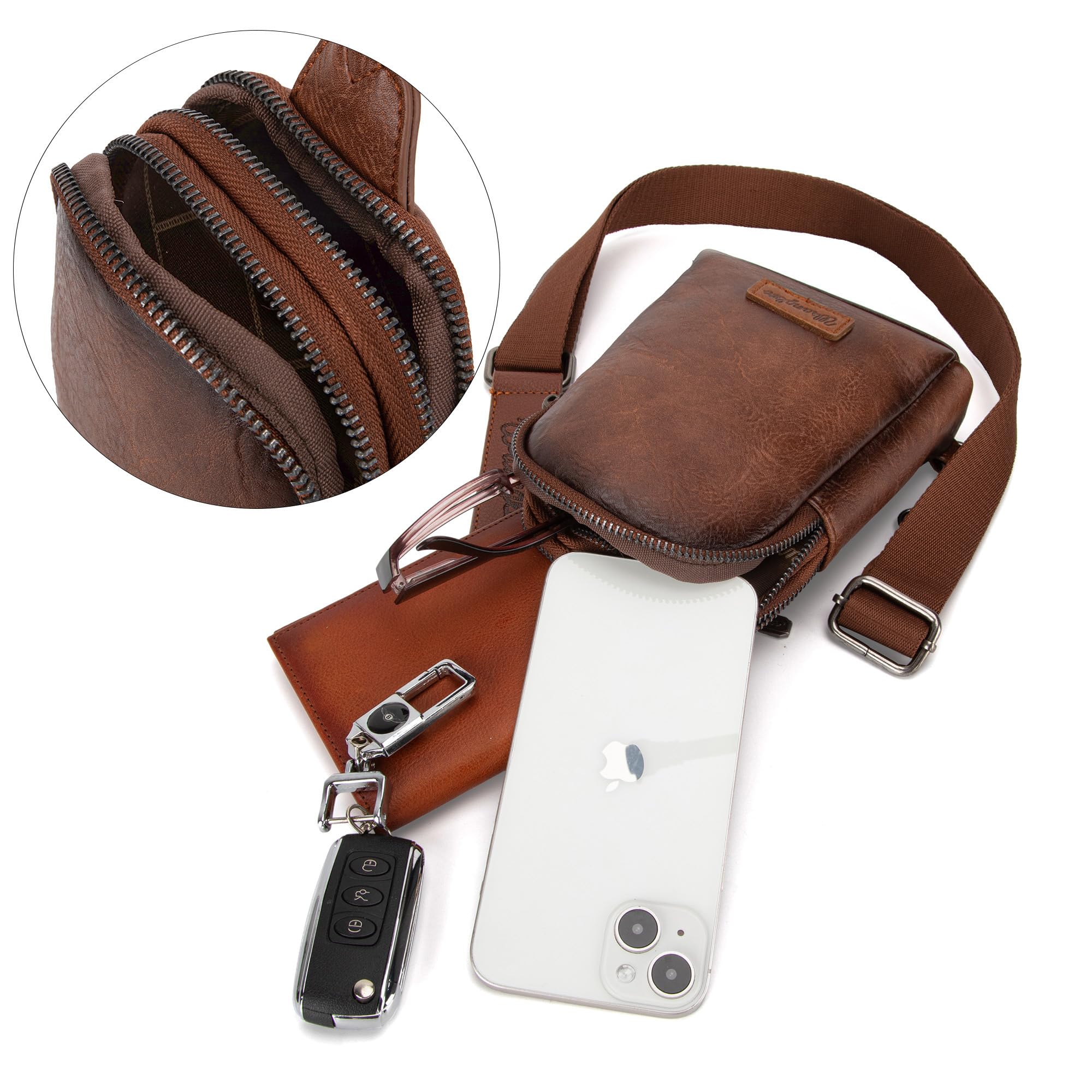 Wrangler Vegan Leather Crossbody Bag Small Sling Bag for Women