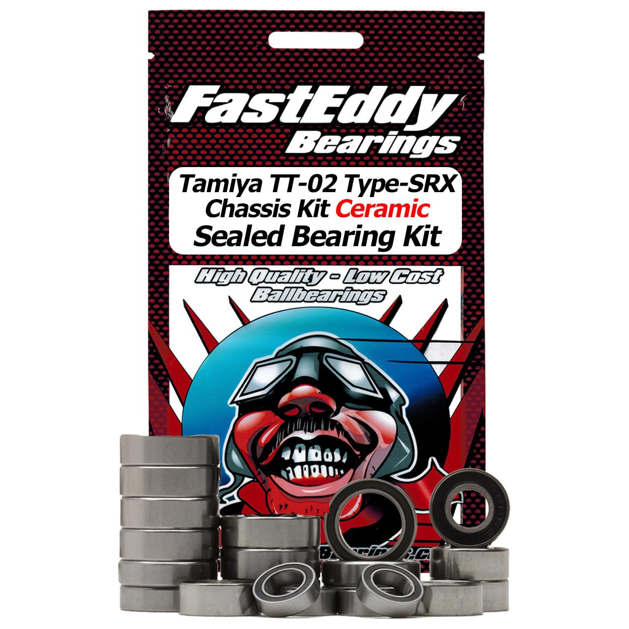 FastEddy Bearings Compatible with Tamiya TT-02 Type-SRX Chassis Kit Ceramic Sealed Bearing Kit