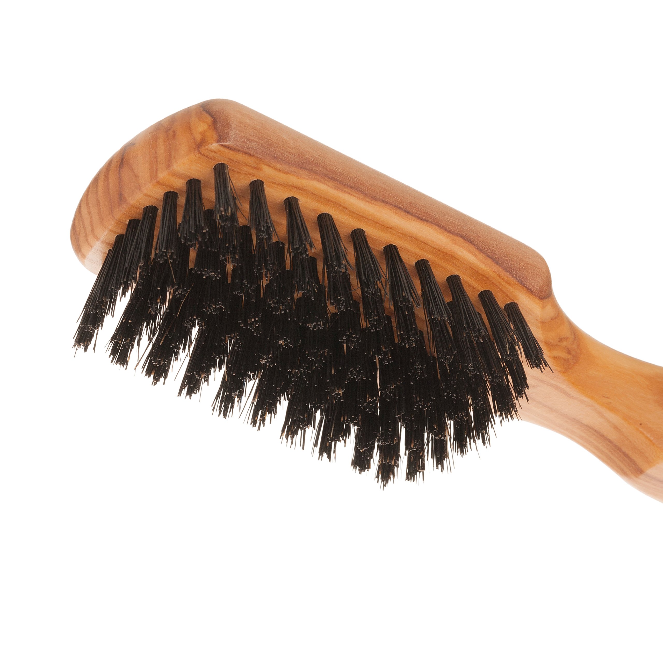 Redecker Wild Boar Bristle Men's Hairbrush with Waxed Olive Wood Handle, 6-7/8-Inches