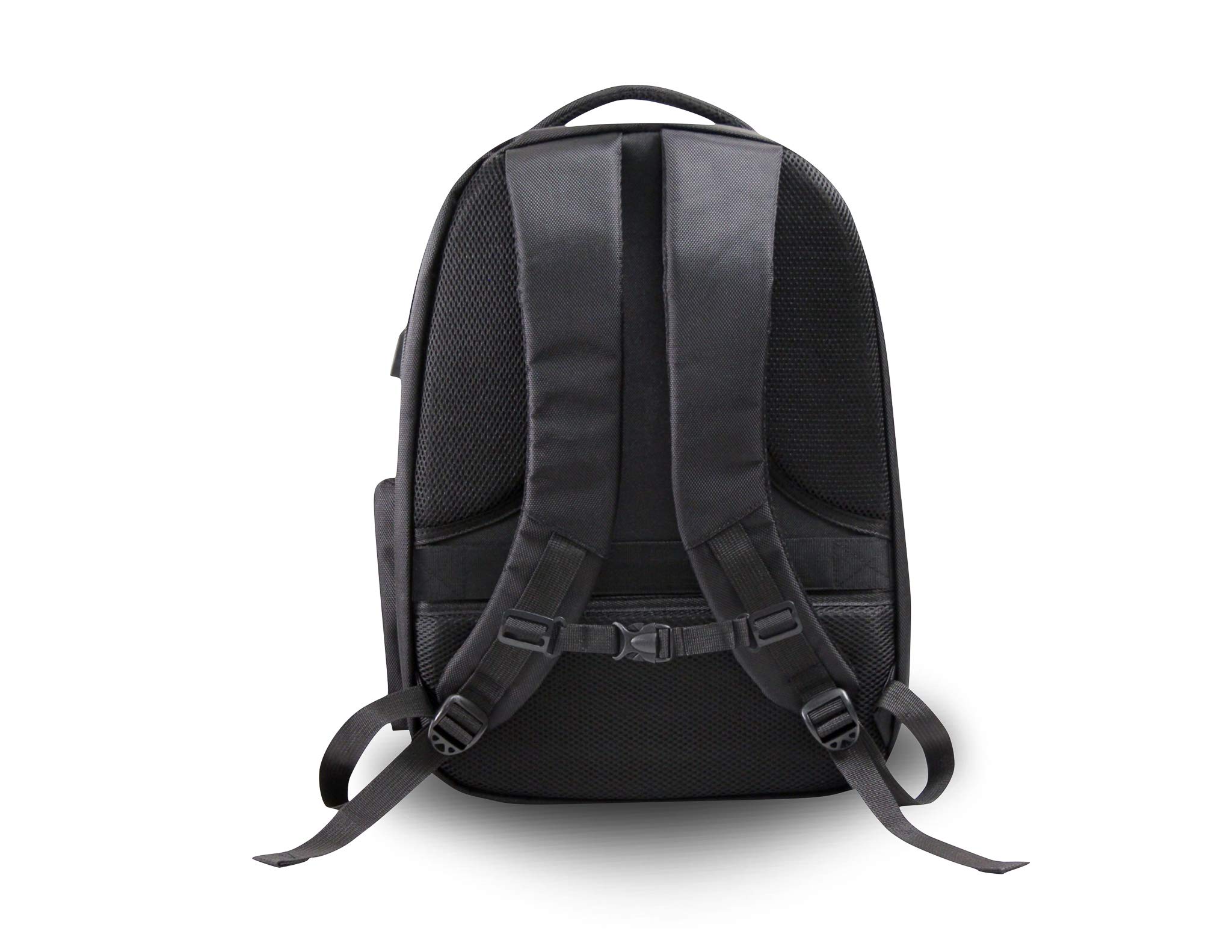 Shelby Vault Black Backpack | 1680D Polyester with Leatherette Trim and an Embroidered Shelby Logo | USB Port | TSA/Checkpoint Friendly Padded Sleeve that fits up to a 17" Laptop and a Tablet