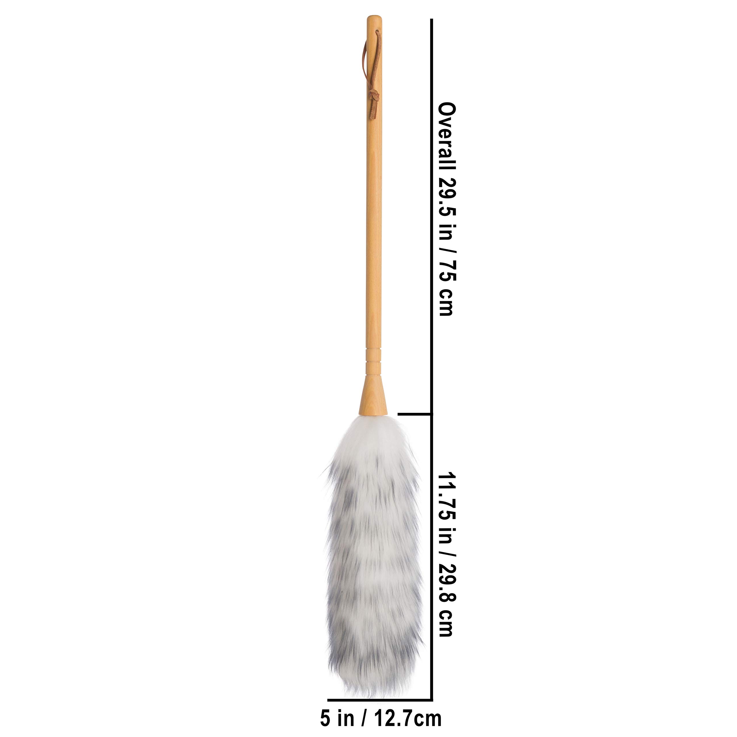 REDECKER Lambswool Duster, Natural Magnet for Dust and Fine Particles, Cleans Without Scratching, 29-1/2 inches - Lambs Wool Dusters for Cleaning - Lambs Wool Duster, Made in Belgium Reusable Duster