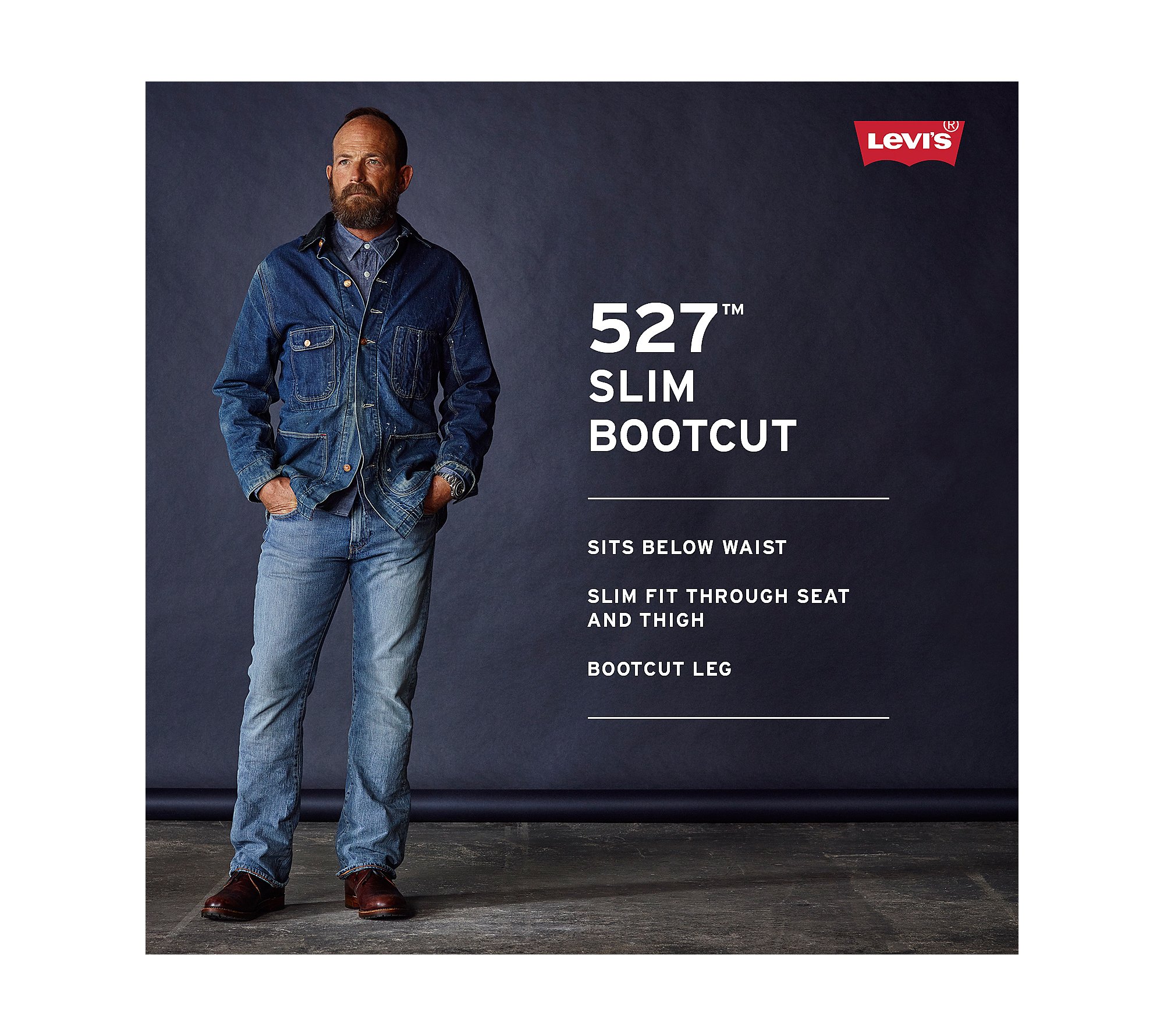 Levi's Men's 527 Slim Bootcut Fit Jeans, Medium Chipped, 32W x 34L