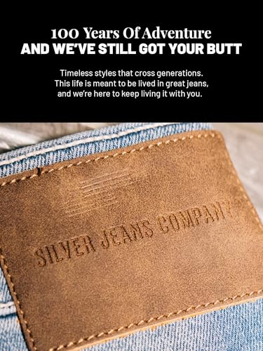 Silver Jeans Co. Men's Gordie Relaxed Fit Straight Leg Jeans, Medium Vintage, 34W x 34L