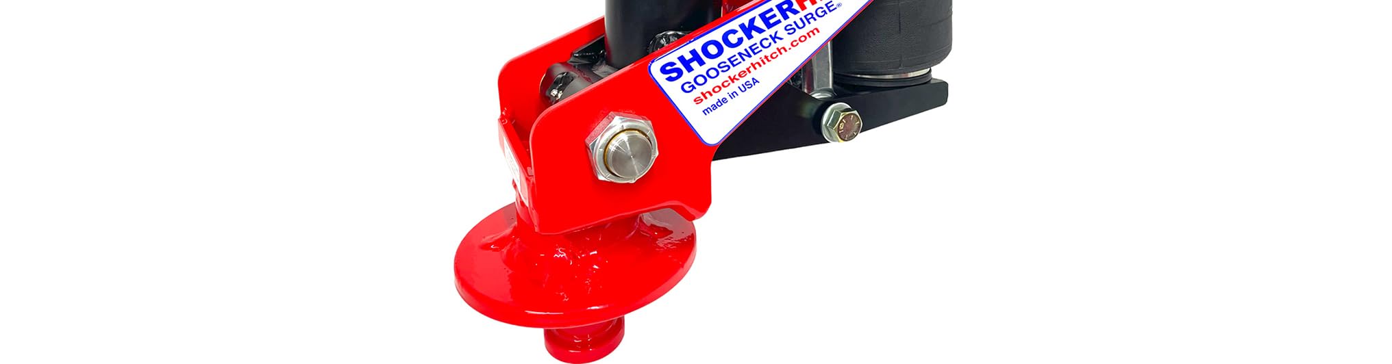 Shocker 40K Gooseneck Surge Air Hitch with King Pin, 4" Square Straight Pin