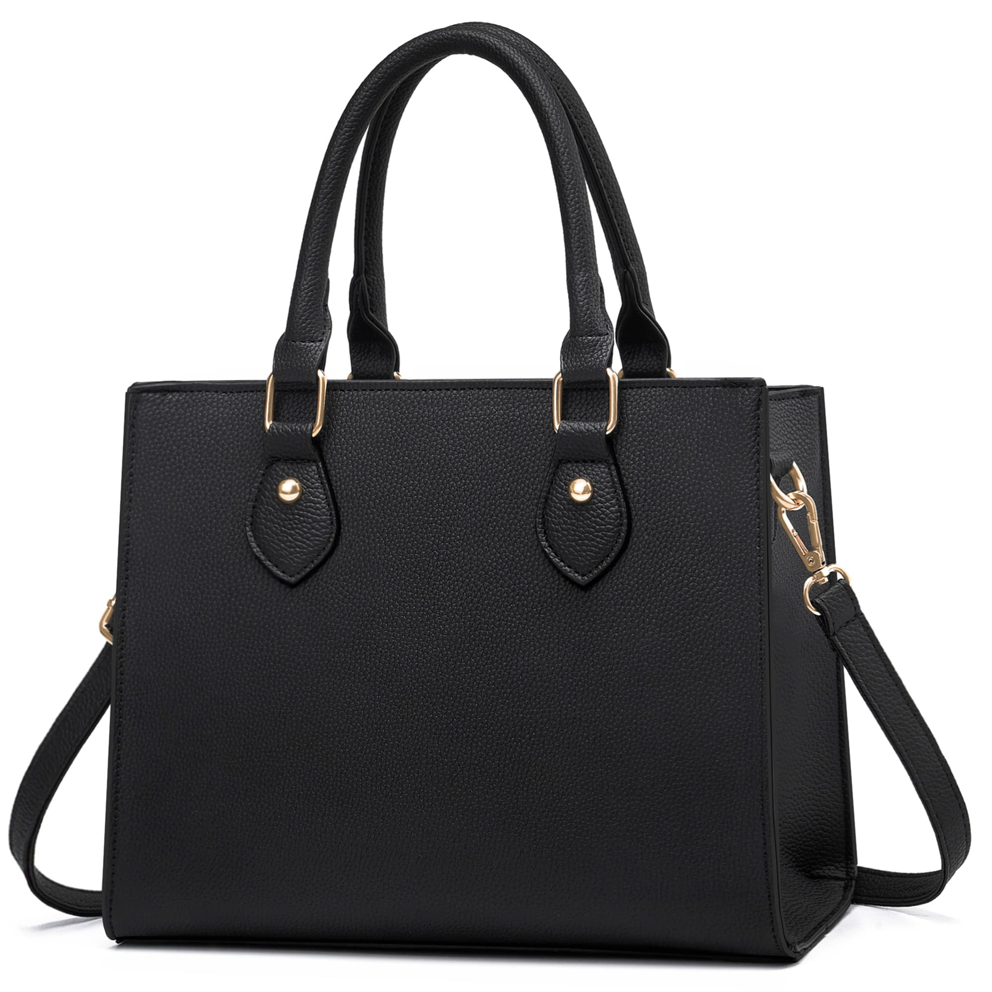 CHICAROUSAL Crossbody Purses and Handbags for Women PU Leather Tote Top Handle Satchel Shoulder Bags (1 LiZ Black)
