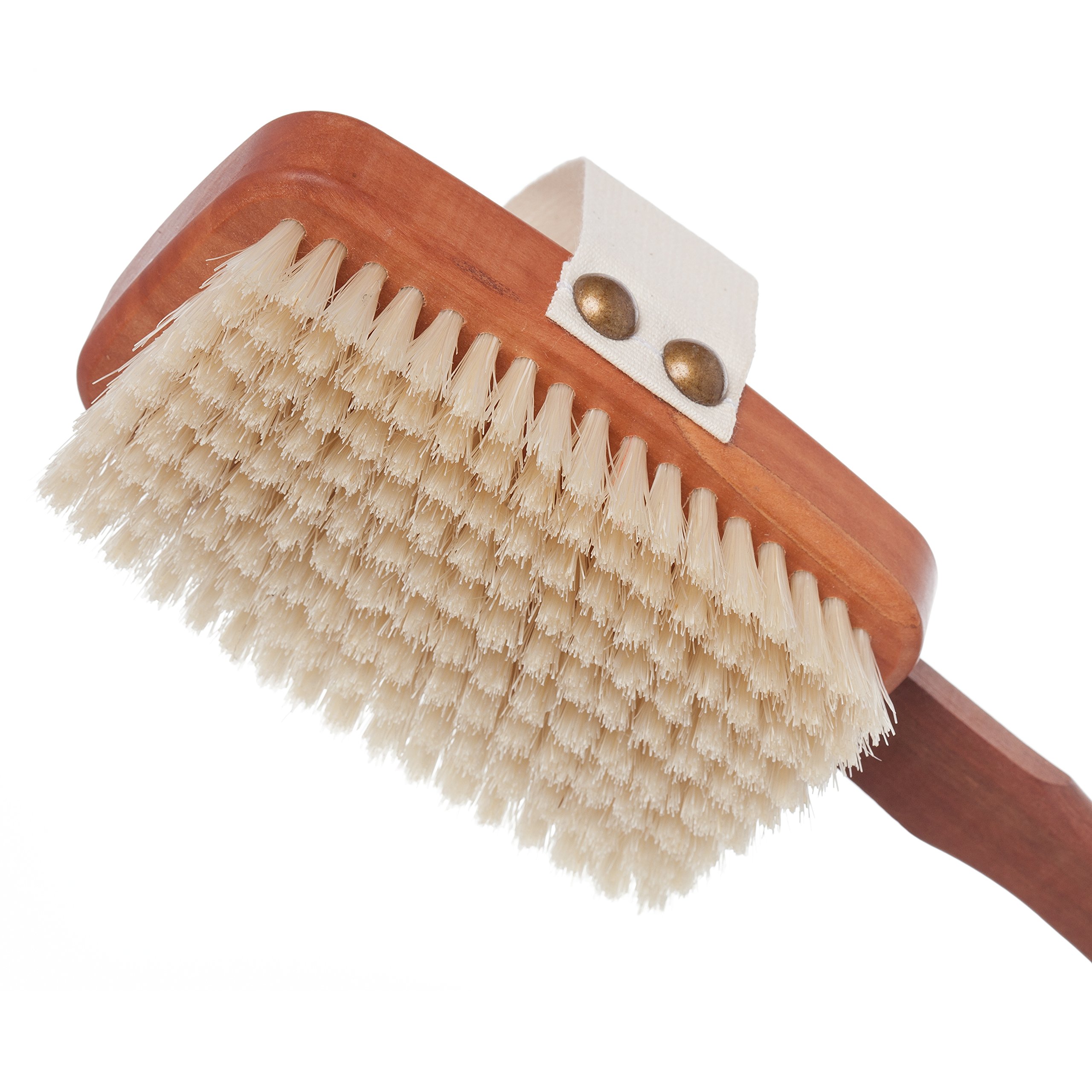 Redecker Natural Pig Bristle Bath Brush with Oiled Pearwood Handle, 100% Made in Germany, 16-7/8-Inches