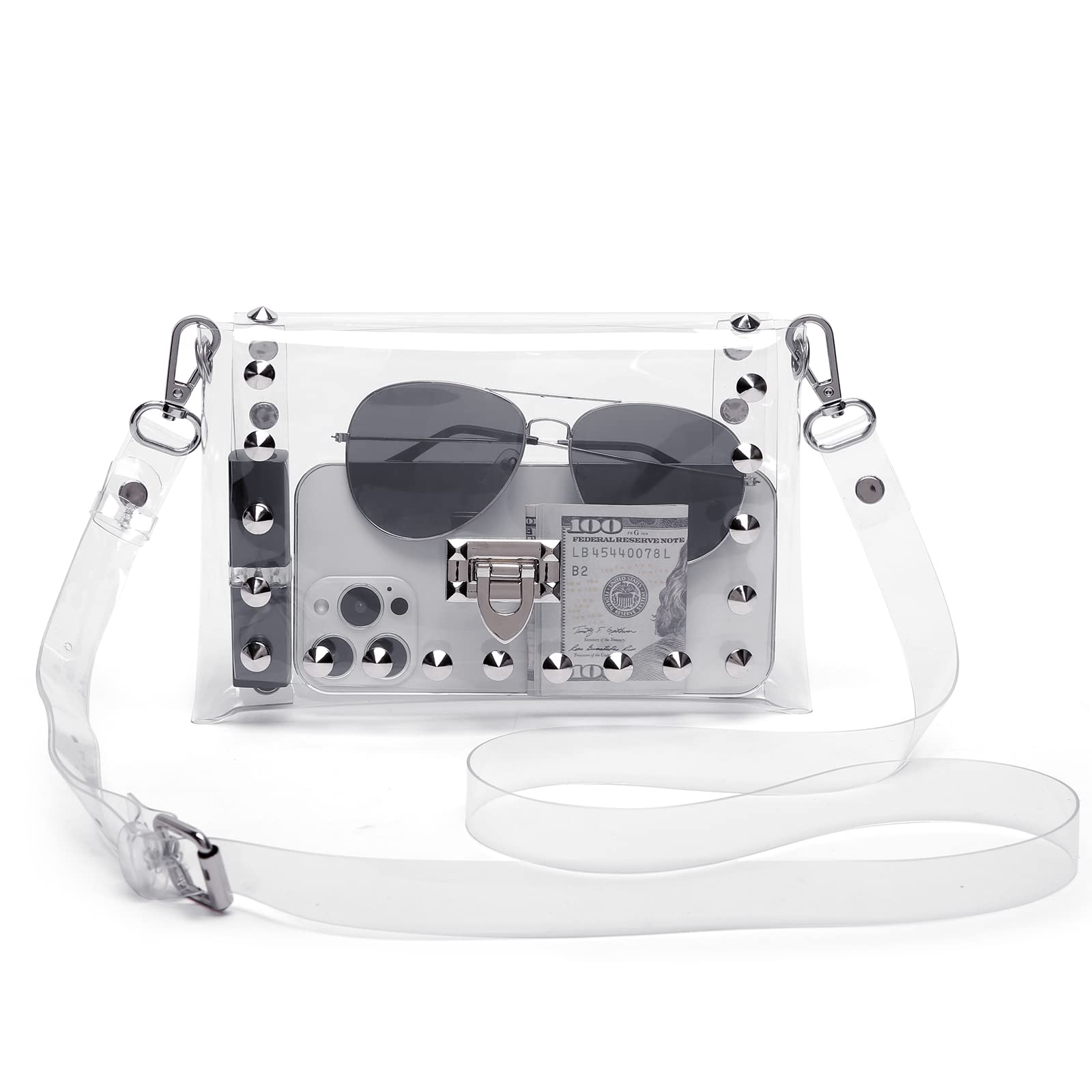 MOETYANG Clear Purse Stadium Approved for Women, Small Clear Crossbody Bag Fashion, Cute See Through Clutch Mini Shoulder Bag