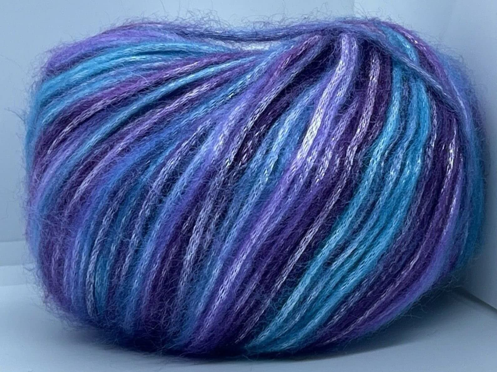 Ice Yarns Picasso 3 Pack - Blues, Lilac, Grape, Purple Yarn Fuzzy with Subtle Sheen Worsted Weight, 3x125 Yards (3x115meters) 3x1.76 Ounces (3x50 Grams)